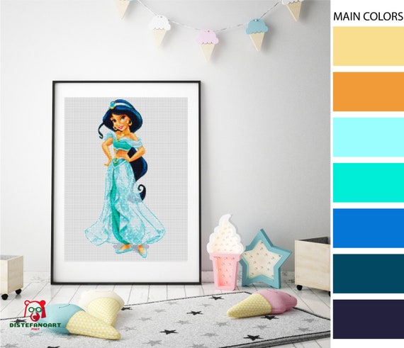 PRINCESS JASMINE Cross Stitch Pattern PDF Embroidery Chart - Etsy UK