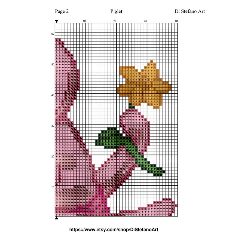 PIGLET Cross Stitch Pattern PDF Embroidery Chart Cute Nursery | Etsy