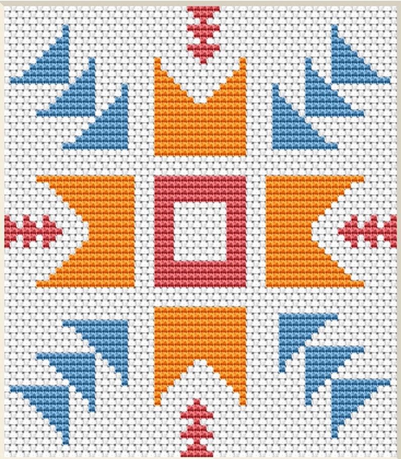 AZTEC ORNAMENT 1 Cross Stitch Pattern PDF Embroidery Decor | Etsy