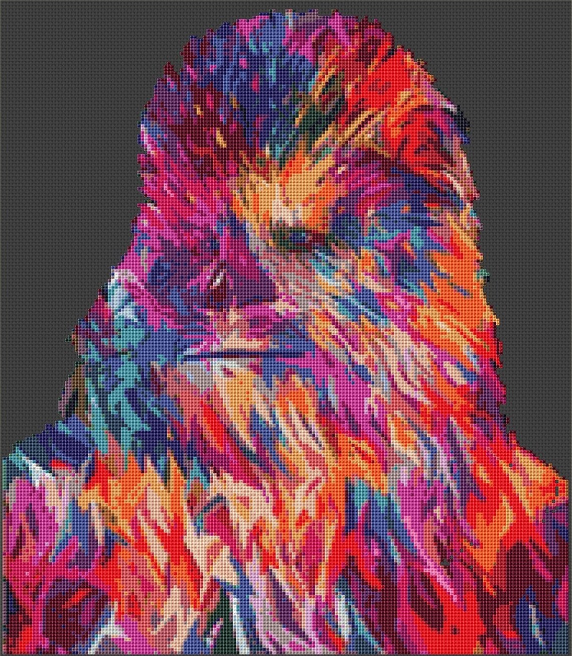 CHEWBACCA Star Wars Cross Stitch Pattern PDF Modern Space - Etsy