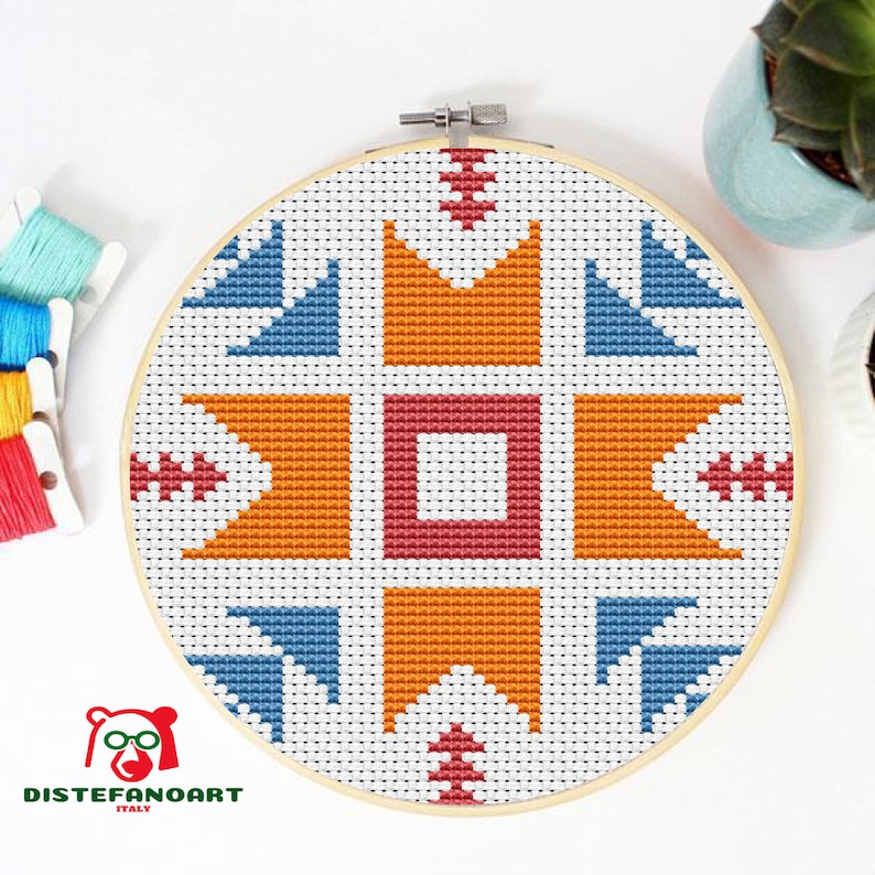 TRIBAL Cross Stitch Pattern PDF Set, Aztec Embroidery Cross Stitch ...