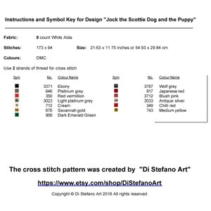 JOCK SCOTTIE Dog and Puppy Cross Stitch Pattern PDF Cute Nursery Decor ...