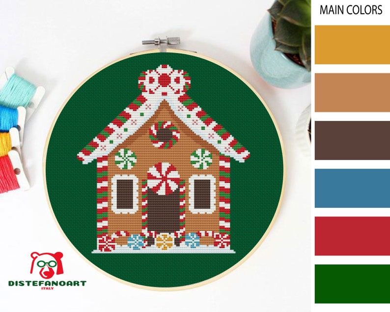 GINGERBREAD HOUSE Cross Stitch Pattern Pdf Christmas - Etsy