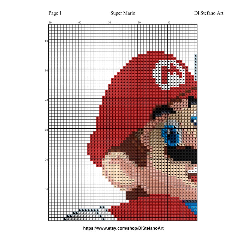 Super Mario Cross Stitch Pattern PDF, Embroidery Chart, Cute Nursery ...
