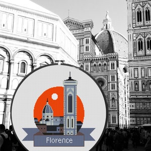 ITALY FLORENCE Cross Stitch Pattern PDF, Modern Embroidery Chart Italy ...