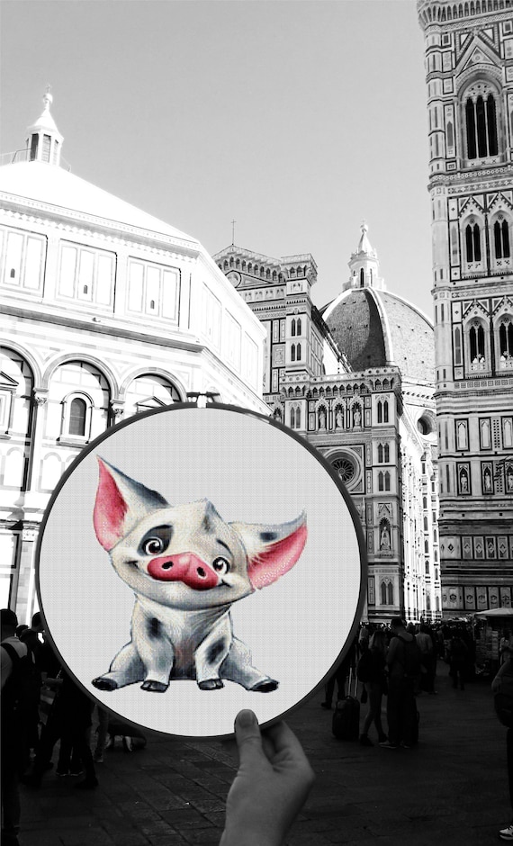 PUA the Pig Cross Stitch Pattern PDF Embroidery Chart Cute - Etsy