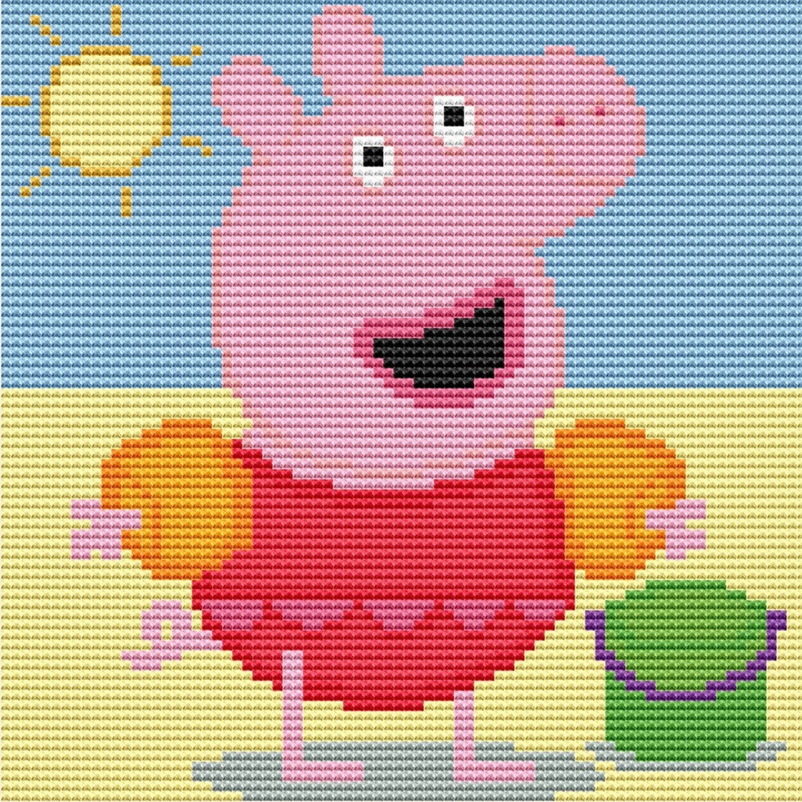 PEPPA PIG Cross Stitch Pattern PDF Embroidery Chart Cute - Etsy UK