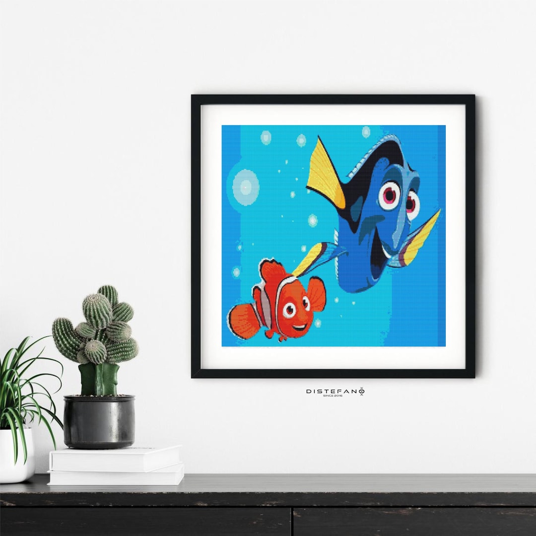 DORY & NEMO Cross Stitch Pattern PDF, Embroidery Chart, Cute Nursery ...