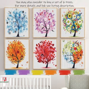 FOUR SEASONS Tree Cross Stitch Pattern PDF Embroidery Chart - Etsy