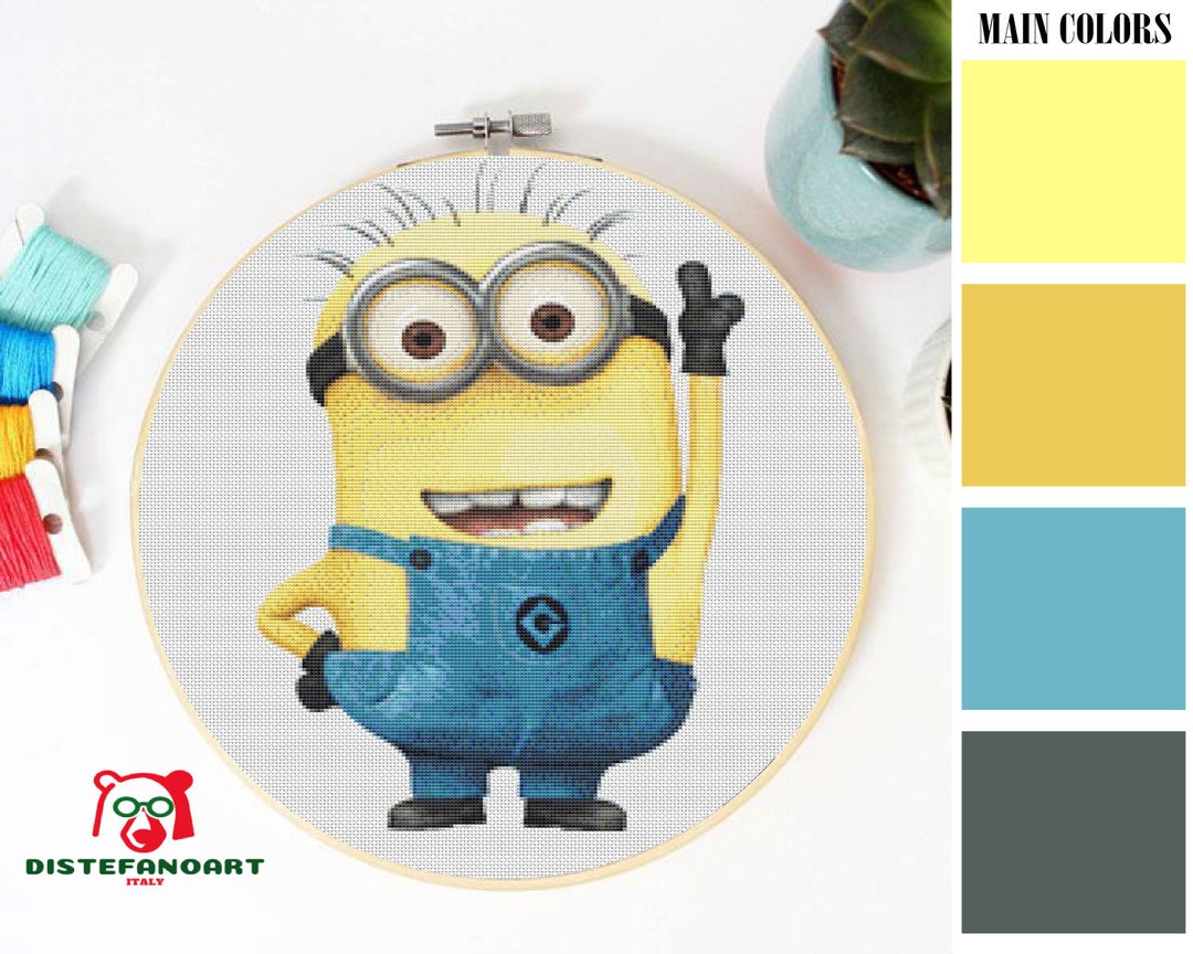 MINION Cross Stitch Pattern PDF, Embroidery Cute Nursery Wall Decor ...