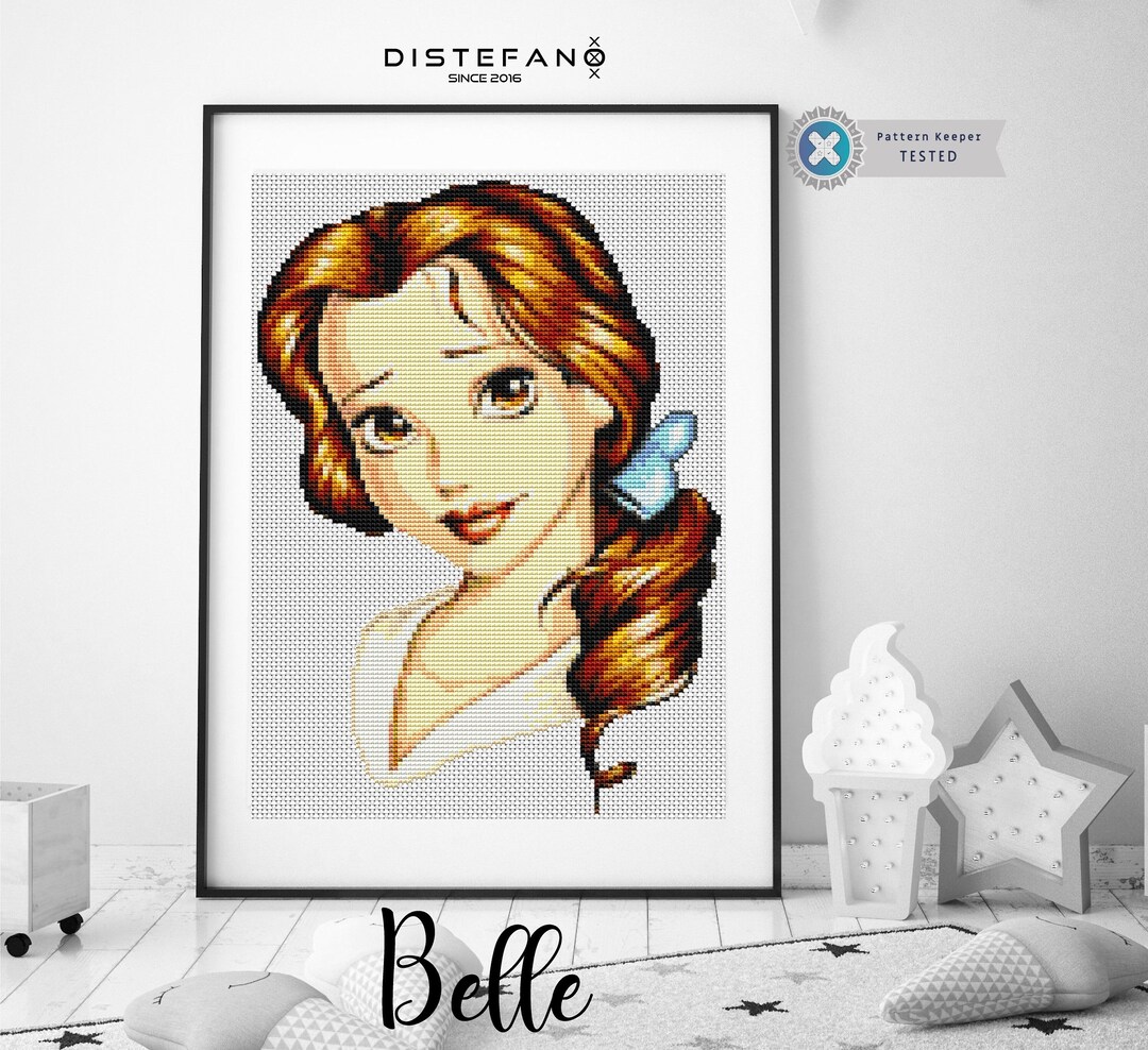 BELLE Cross Stitch Pattern PDF, Embroidery Chart Nursery Decor ...