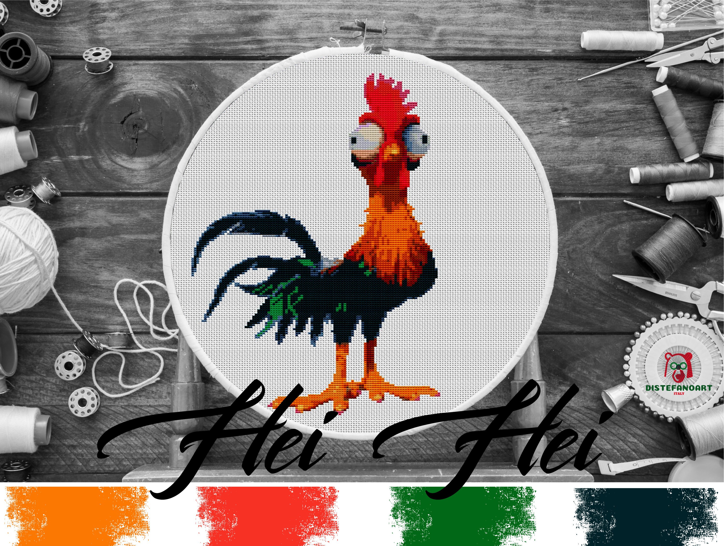 Moana Set Cross Stitch Pattern PDF Pua Chicken Heihei Te | Etsy