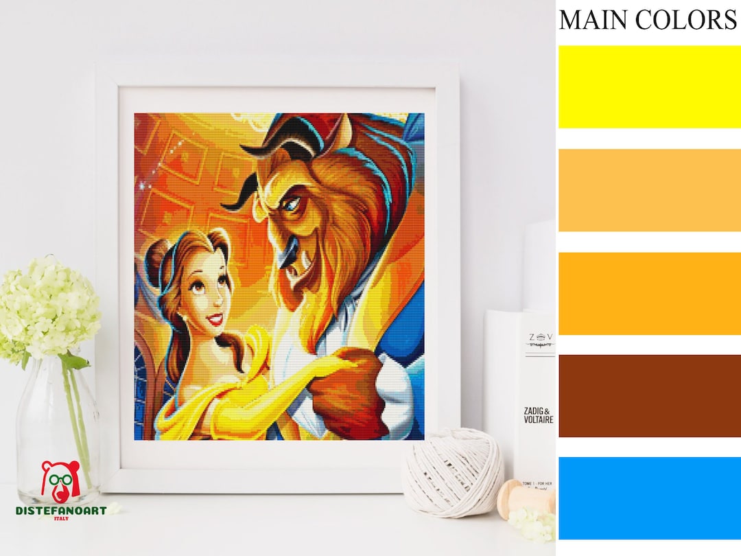 BEAUTY and the BEAST, Belle Cross Stitch Pattern PDF, Embroidery Chart ...