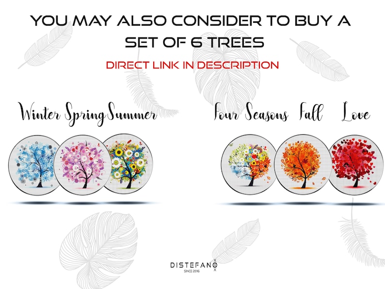 TREE Cross Stitch Pattern PDF Set, Four Seasons Tree Bundle, Winter ...