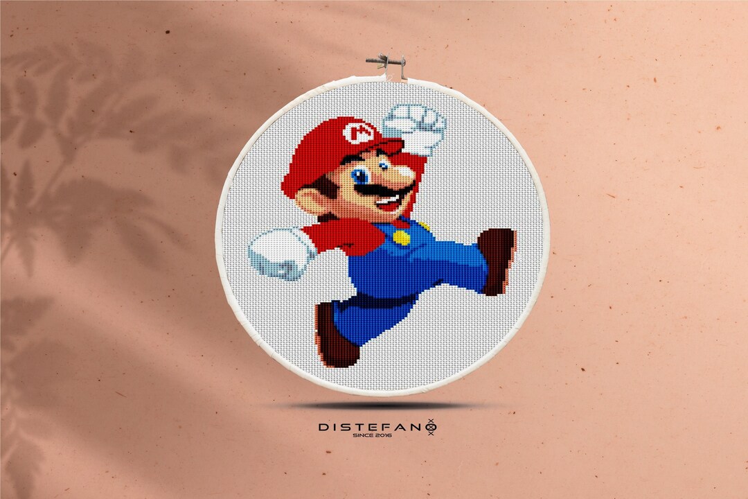 Super Mario Cross Stitch Pattern PDF, Embroidery Chart, Cute Nursery ...