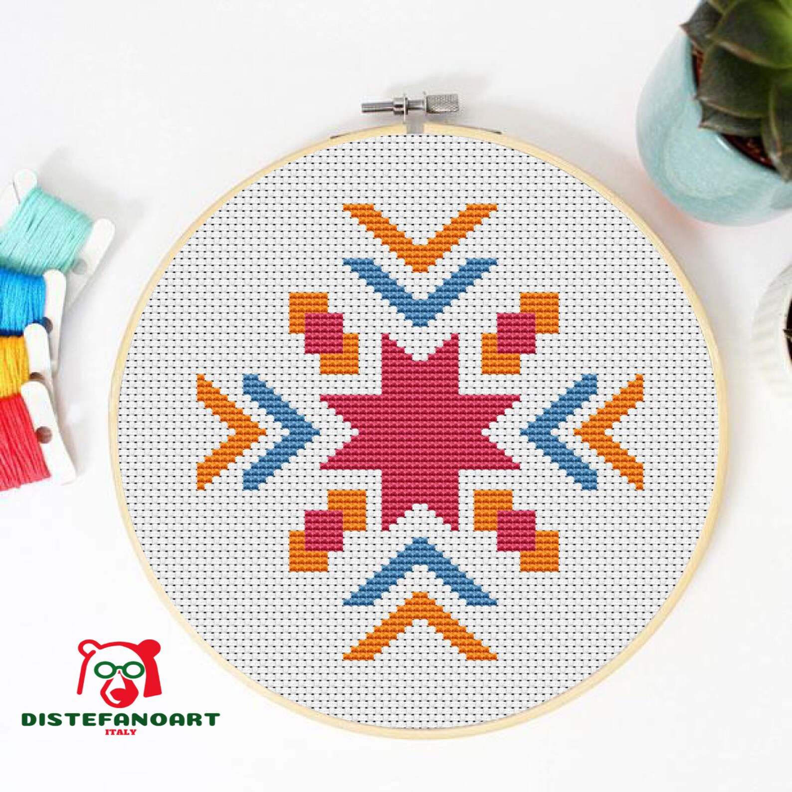 TRIBAL Cross Stitch Pattern PDF Set Aztec Embroidery Cross | Etsy