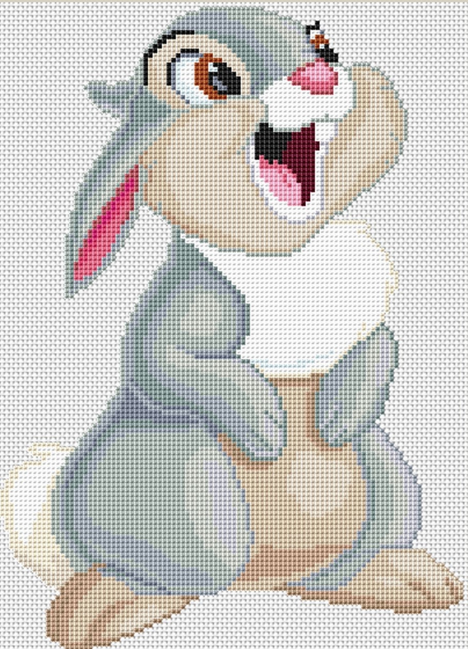 THUMPER RABBIT Cross Stitch Pattern PDF Embroidery Cute | Etsy