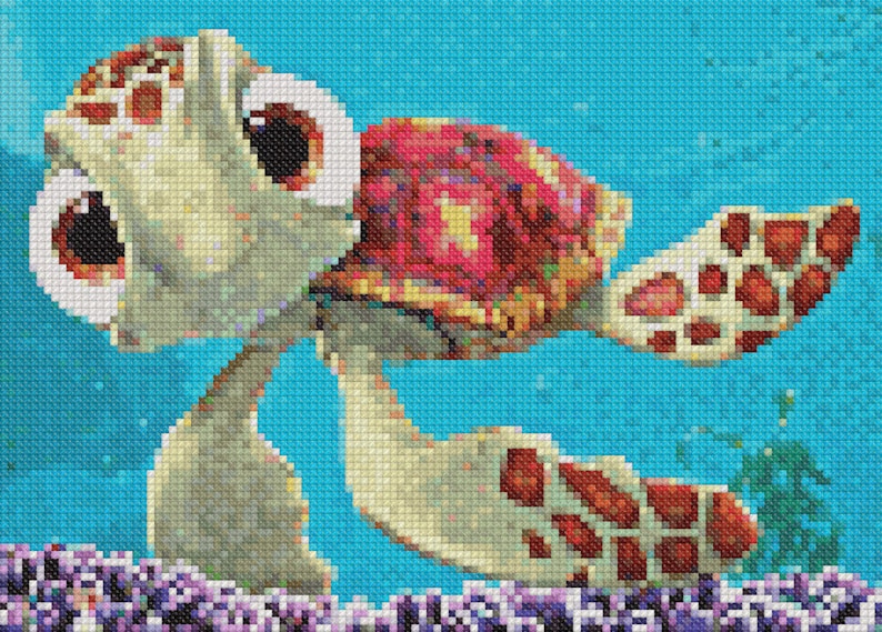 TURTLE Finding Nemo Cross Stitch Pattern PDF Easy Embroidery - Etsy