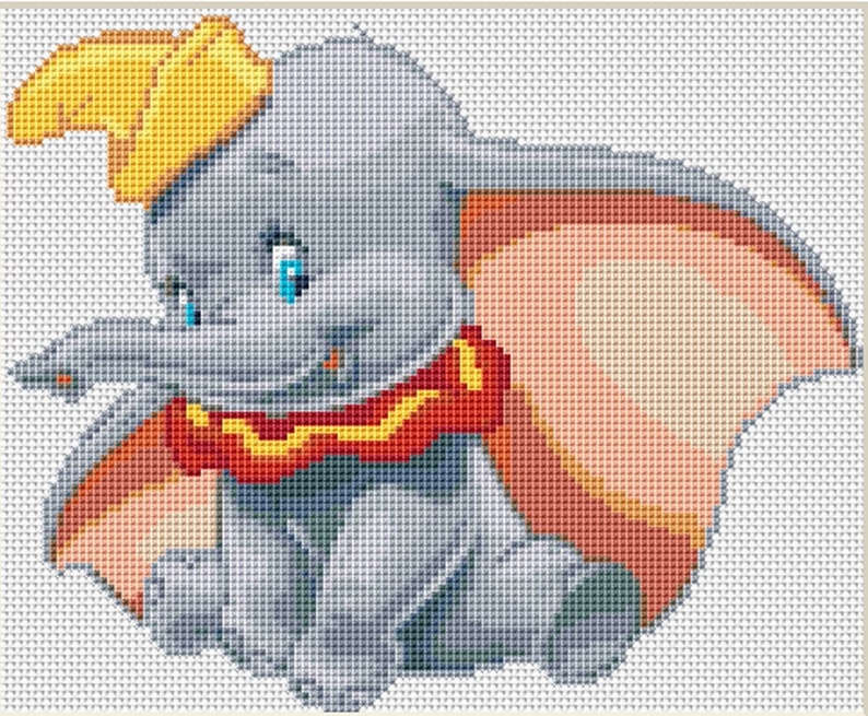 DUMBO JUMBO Cross Stitch Pattern PDF Embroidery Cute Wall | Etsy