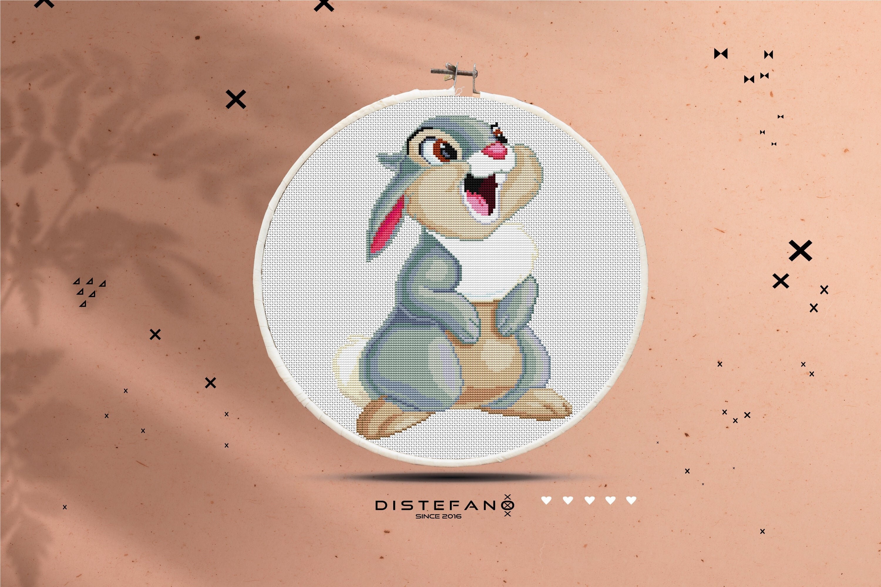 THUMPER RABBIT Cross Stitch Pattern PDF Embroidery Cute - Etsy