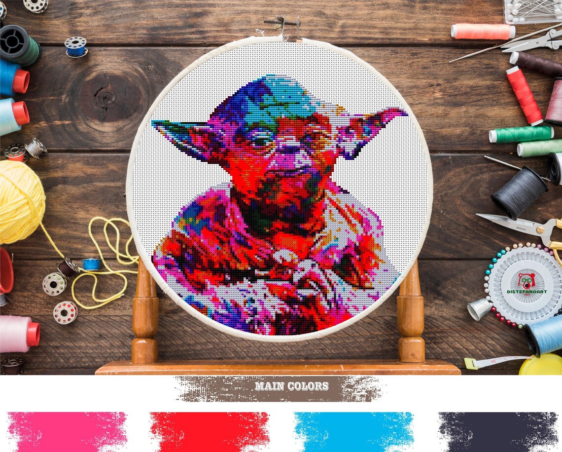 MASTER YODA Star Wars Cross Stitch Pattern PDF Modern Space | Etsy