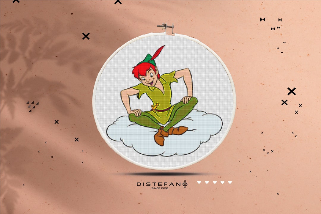 PETER PAN Cross Stitch Pattern PDF, Embroidery Chart Nursery Wall Decor ...