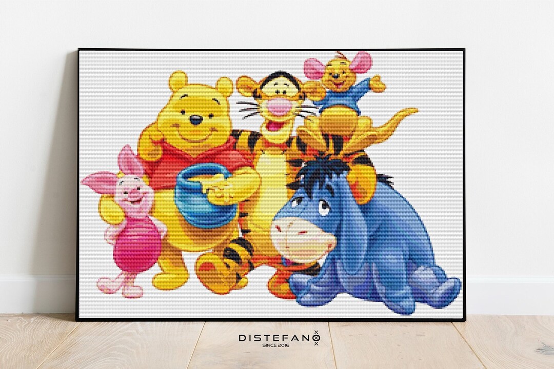 WINNIE the Pooh Family Cross Stitch Pattern PDF, Cute Nursery Wall ...