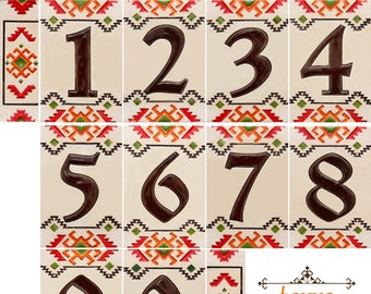 Handmade Ceramic House Number Tiles MARIGOLD Large Size | Etsy