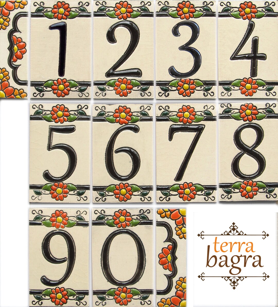 Handmade Ceramic House Numbers and Letters MARIGOLD - Small Size - Etsy