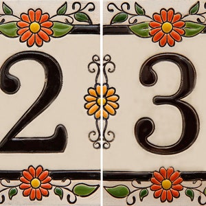 Handmade Ceramic House Number Tiles MARIGOLD - Large Size - Etsy