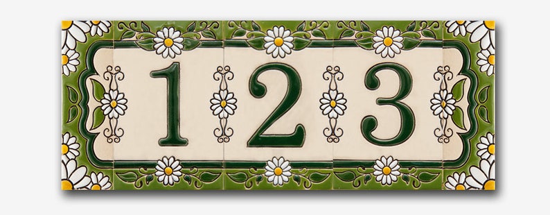 Handmade Ceramic House Number Tiles DAISY Large Size - Etsy Australia