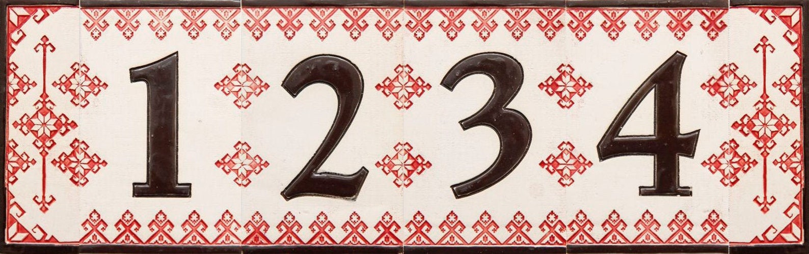 Handmade Ceramic House Number Tiles RED Dolls - Large Size - Etsy