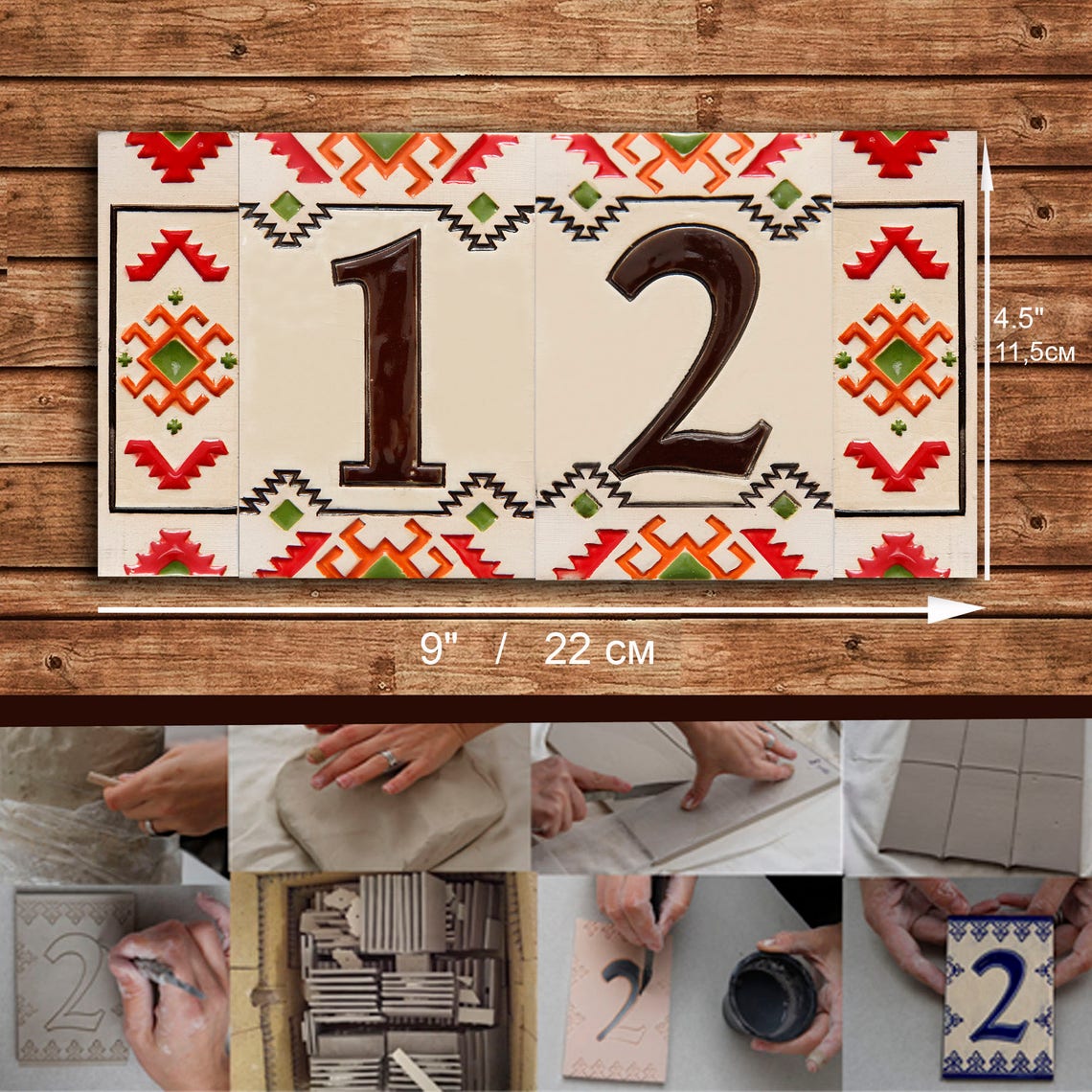 Handmade Ceramic House Number Tiles "ethno" - Etsy
