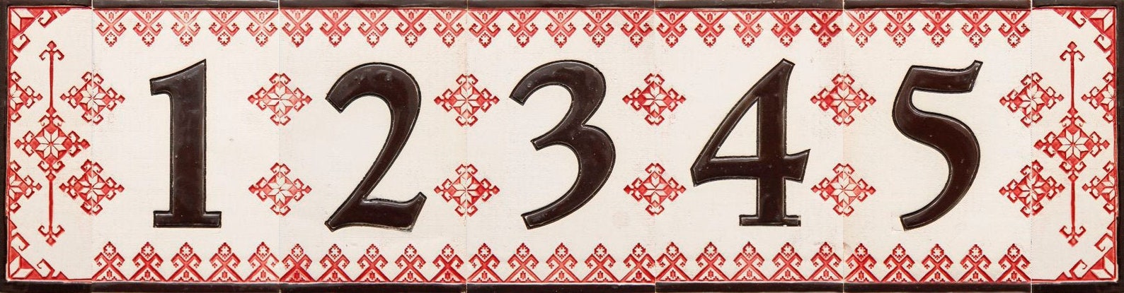 Handmade Ceramic House Number Tiles RED Dolls - Large Size - Etsy
