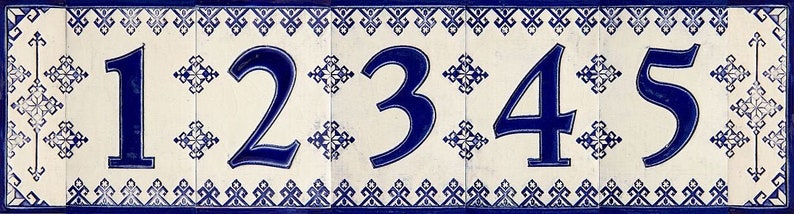 Handmade Ceramic House Number Tiles Blue Dolls Large Size | Etsy