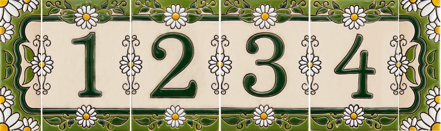 Handmade Ceramic House Number Tiles DAISY Large Size - Etsy Australia