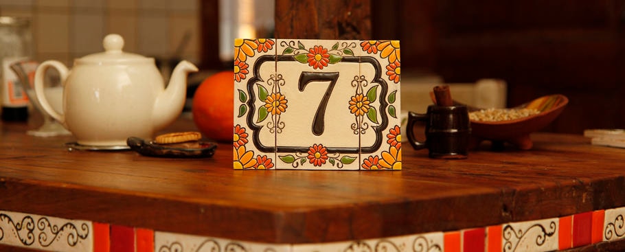 Handmade Ceramic House Number Tiles MARIGOLD Large Size | Etsy