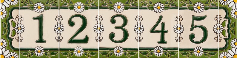 Handmade Ceramic House Number Tiles DAISY - Large Size - Etsy