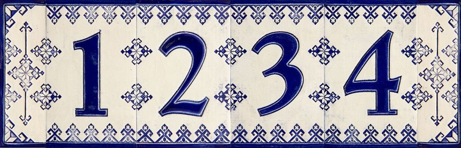 Handmade Ceramic House Number Tiles Blue Dolls Large Size | Etsy