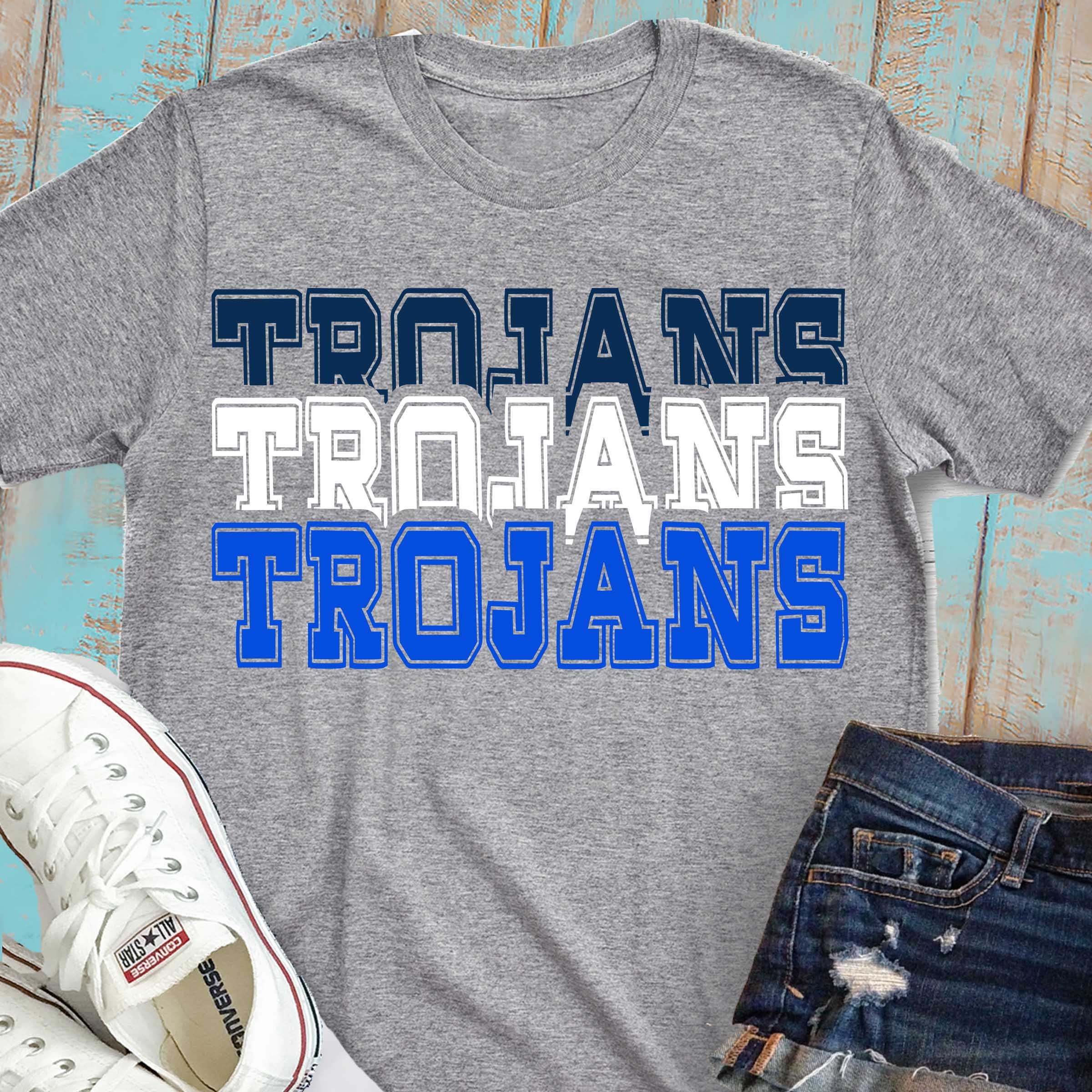 Trojans Svg Stacked Svg Trojans Svg Go Trojans Svg Dxf - Etsy