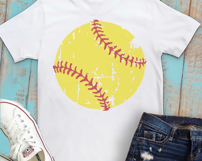 Softball Svg, Distressed Softball Svg, Dxf, Eps, Png, Softball Mom Svg ...