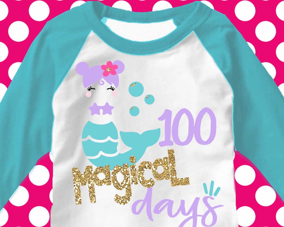 100 Days Svg 100th Day of School Svg Mermaid Svg 100 - Etsy