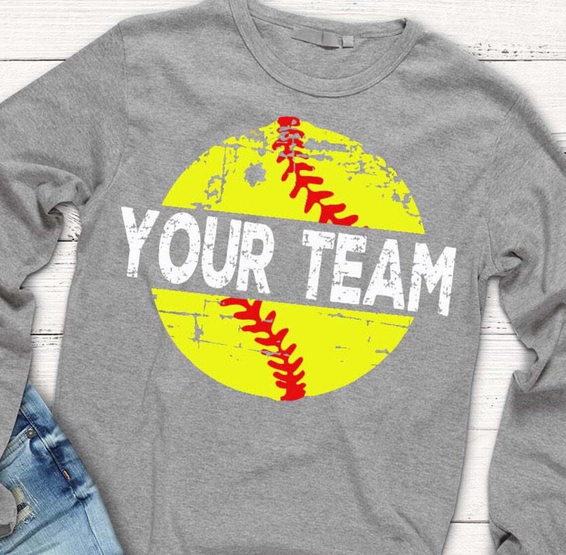 Softball SVG Distressed Softball Softball Shirt Vintage - Etsy