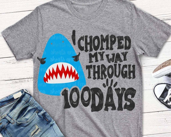 100th Day of School Svg Shark 100 Days Svg School Svg | Etsy