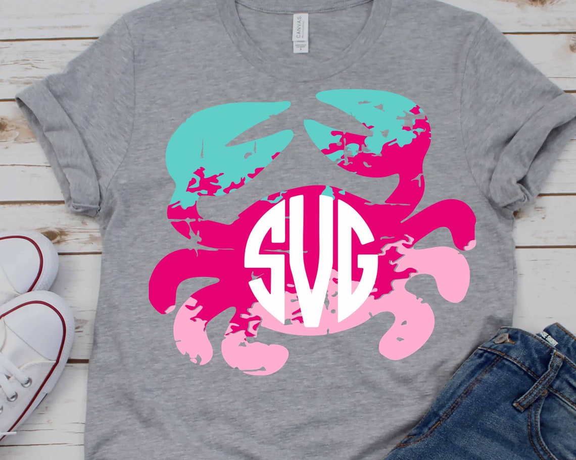 Crab Svg Ombre Crab Svg Grunge Crab Cutter File Ombre - Etsy