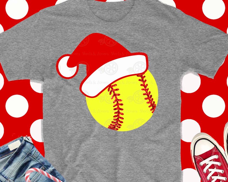 Softball Christmas SVG Softball Svg Santa Hat Softball - Etsy