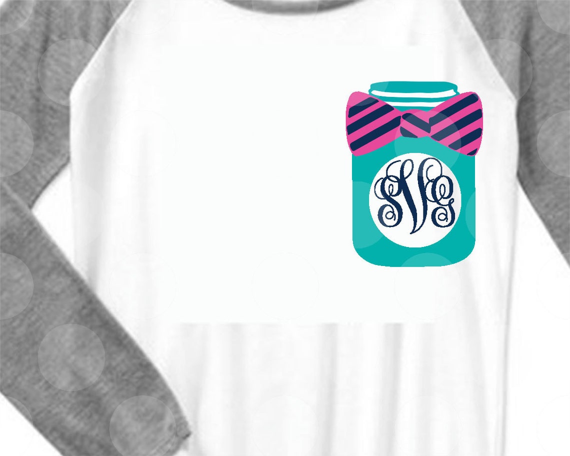 Bowtie Svg Mason Jar Svg Preppy Monogram Svgs Southern - Etsy