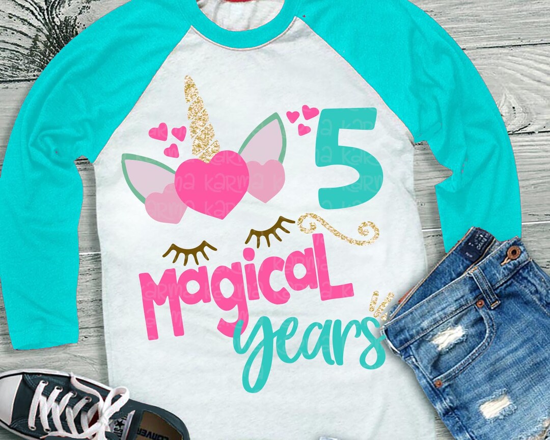 5th Birthday Svg, 5 Svg, Fifth, Svg, 5, Unicorn Svg, 5 Magical Years ...
