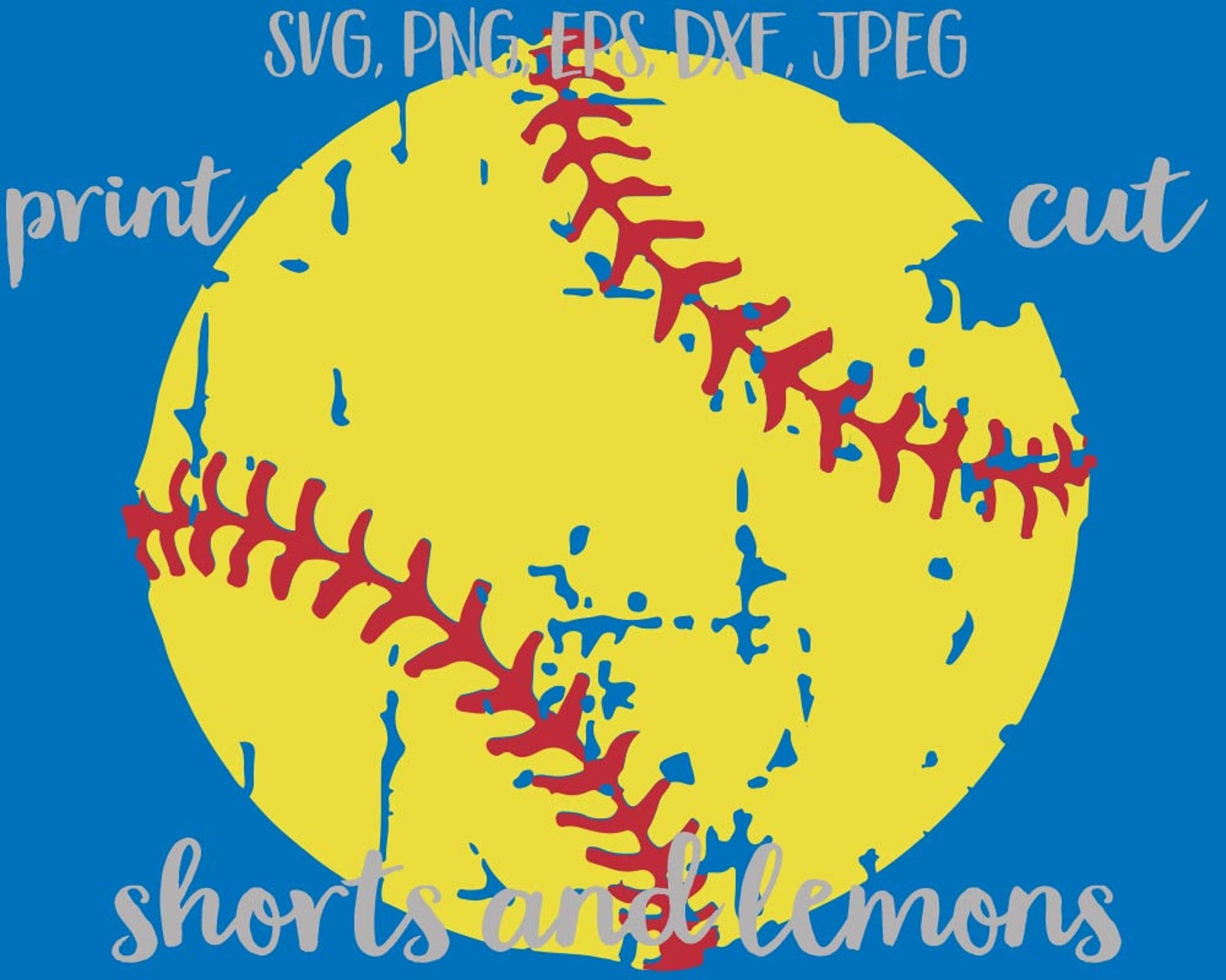 Softball Svg Distressed Softball Svg Dxf Eps Png Softball - Etsy