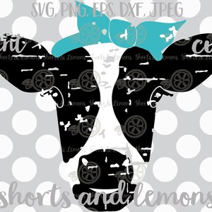 Cow SVG, Heifer Svg, Bandana, Svg, Grunge Svg, Farm Svg, SVG, Eps, Dxf ...